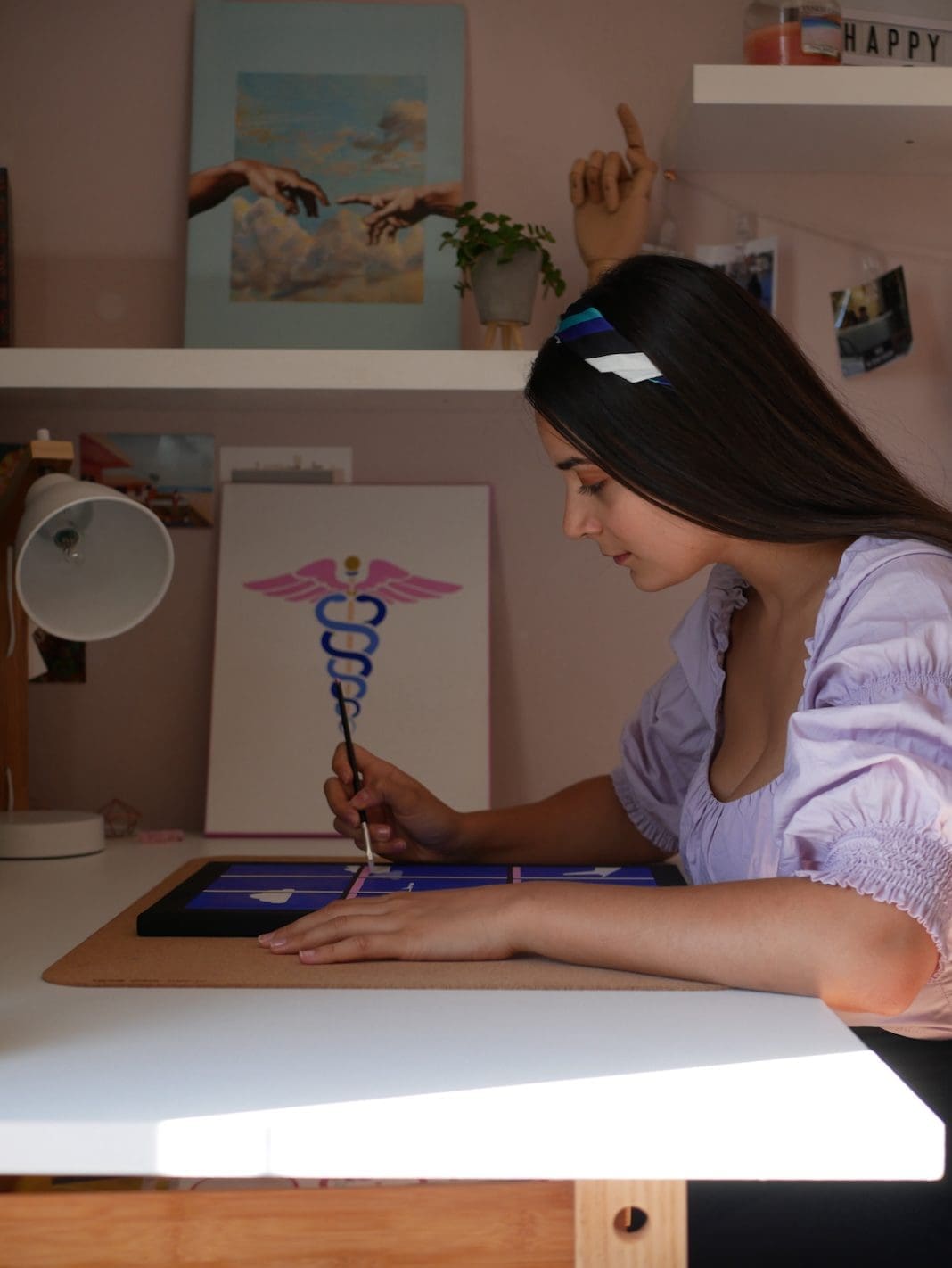 The fun and feminine pink art from LeaColorShapes | Style Curator